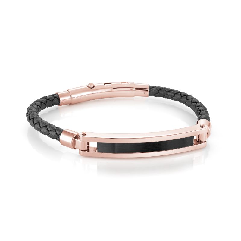 Italgem Steel Leather Bracelet - SLB491